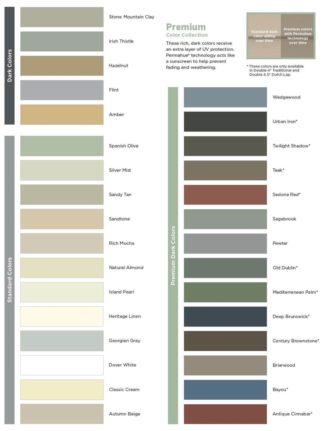 Vinyl Siding Colors & Charts | Trim-A-Seal